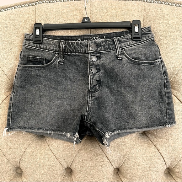 Universal Thread | Shorts | Distressed Grey Denim Button Fly Shorts ...